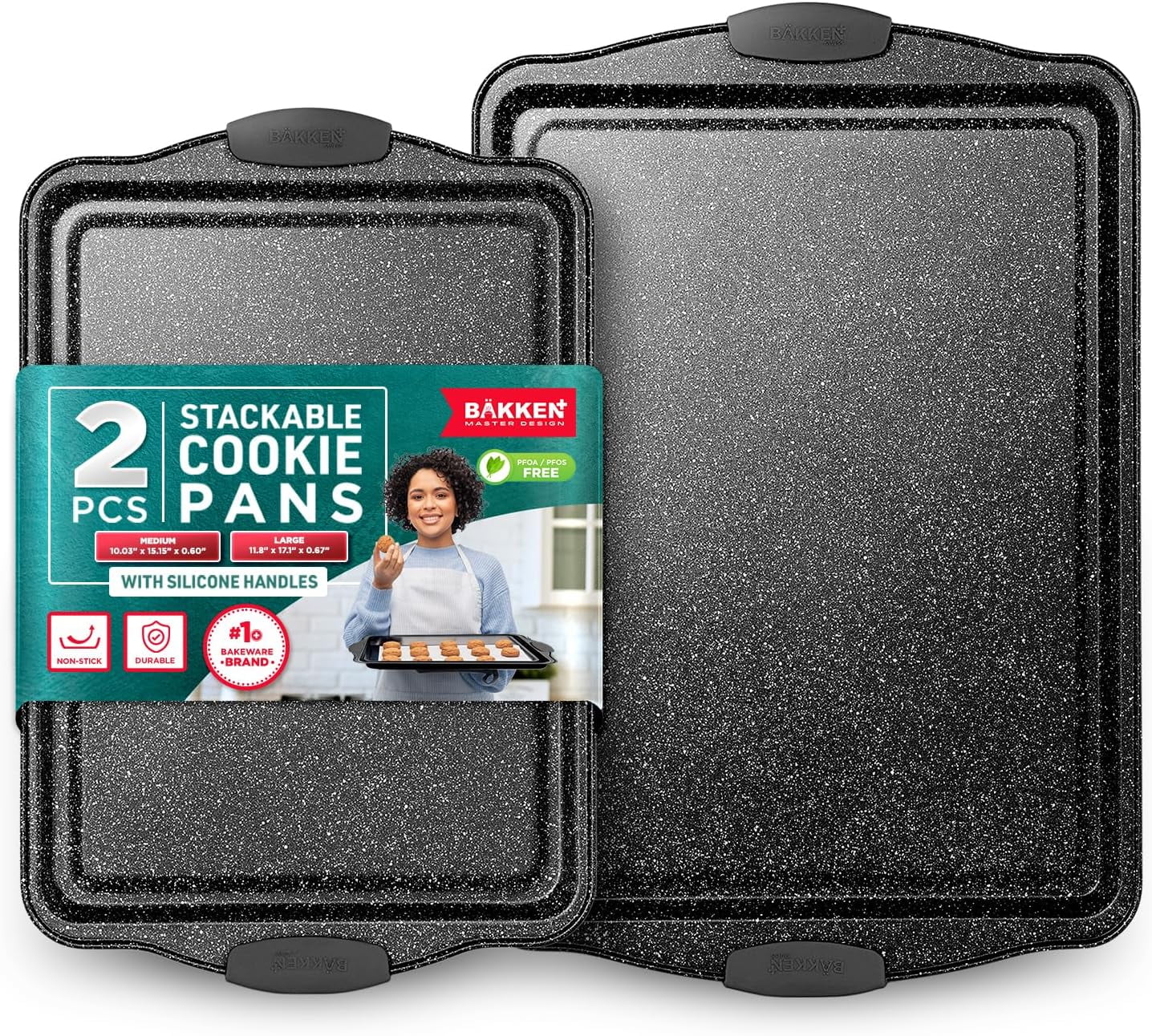Bakken- Swiss Kitchen Baking Pans - Medium (15.15 × 10.03") and Large ...
