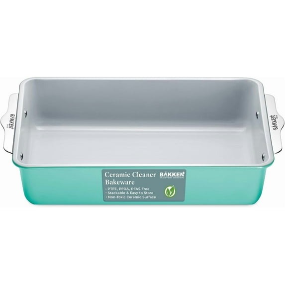Bakken-Swiss Premium Nonstick Ceramic Rectangle Pan, 8 in x 15.5 in ...