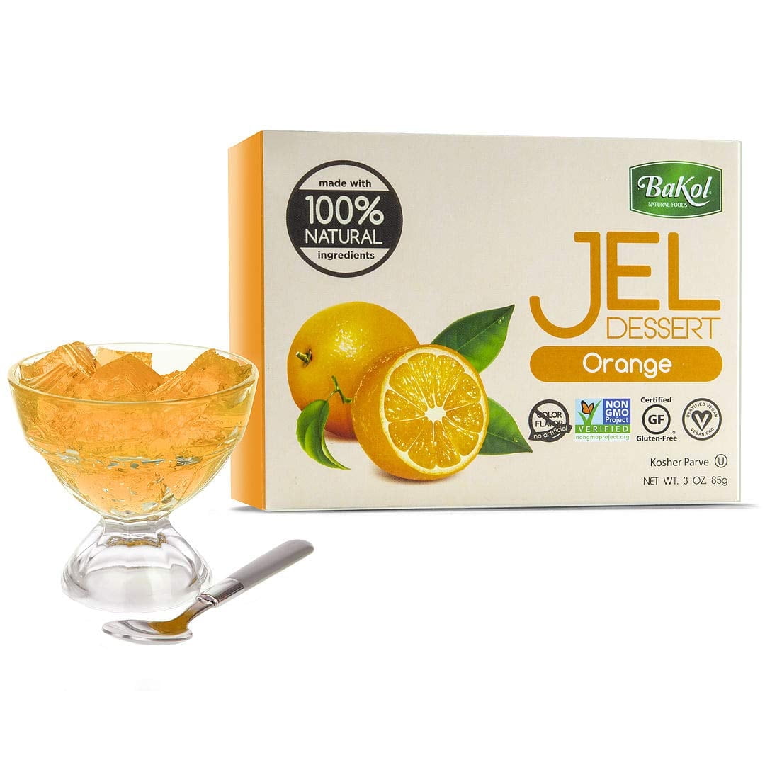 Bakol Jel Dessert All Natural Vegan Dessert Jell Orange Flavor 3oz (3 ...
