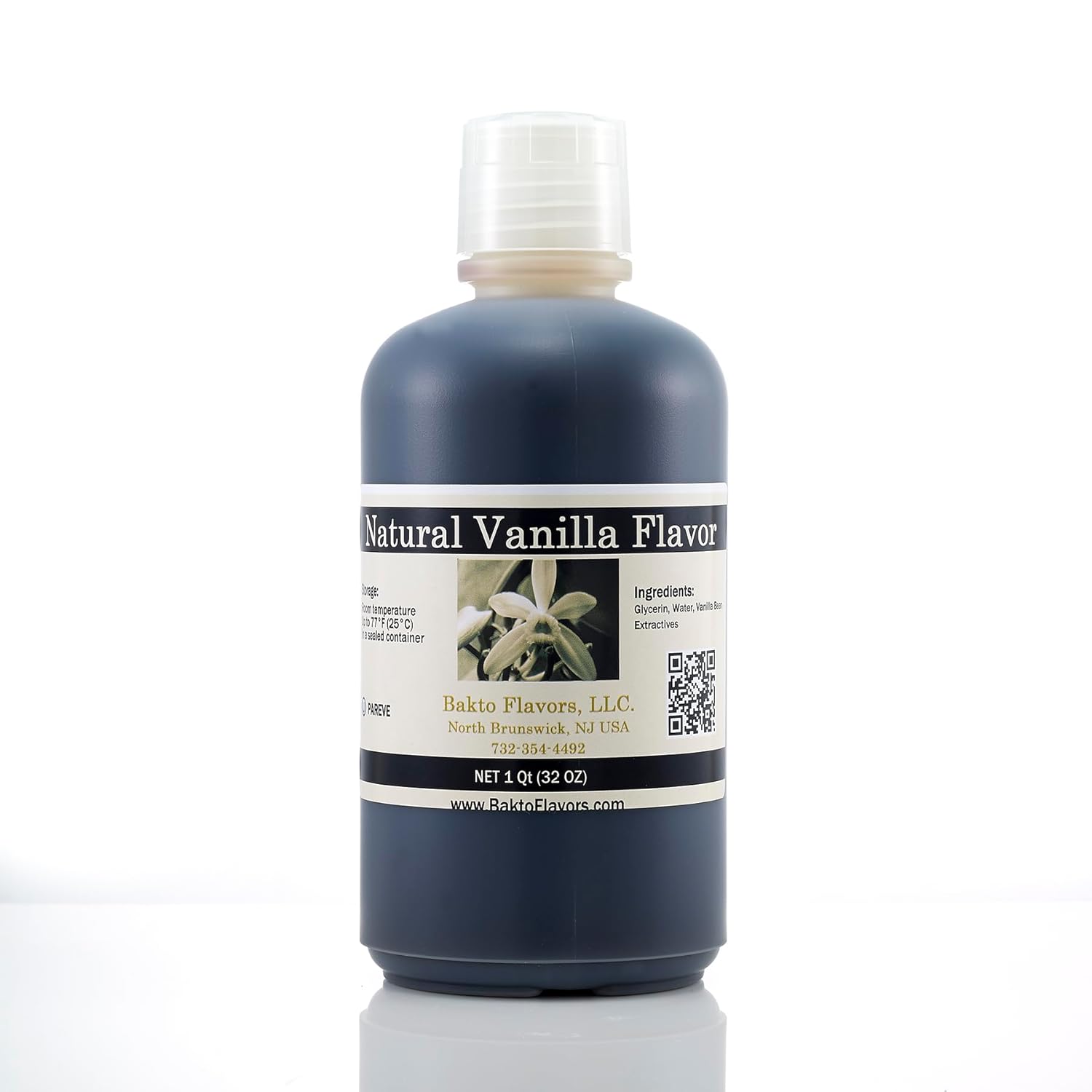 Bakto Flavor Natural Vanilla Flavor 100% Madagascar-1 Quart (Alcohol ...