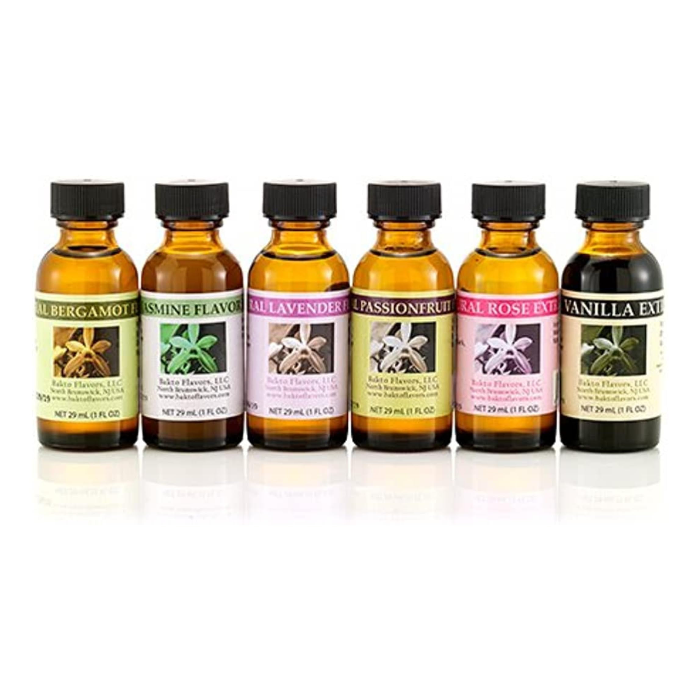 Bakto Flavors Natural Floral DNF2 Flavors Plus Collection, Set of 6 - Bergamot, Passionfruit ...