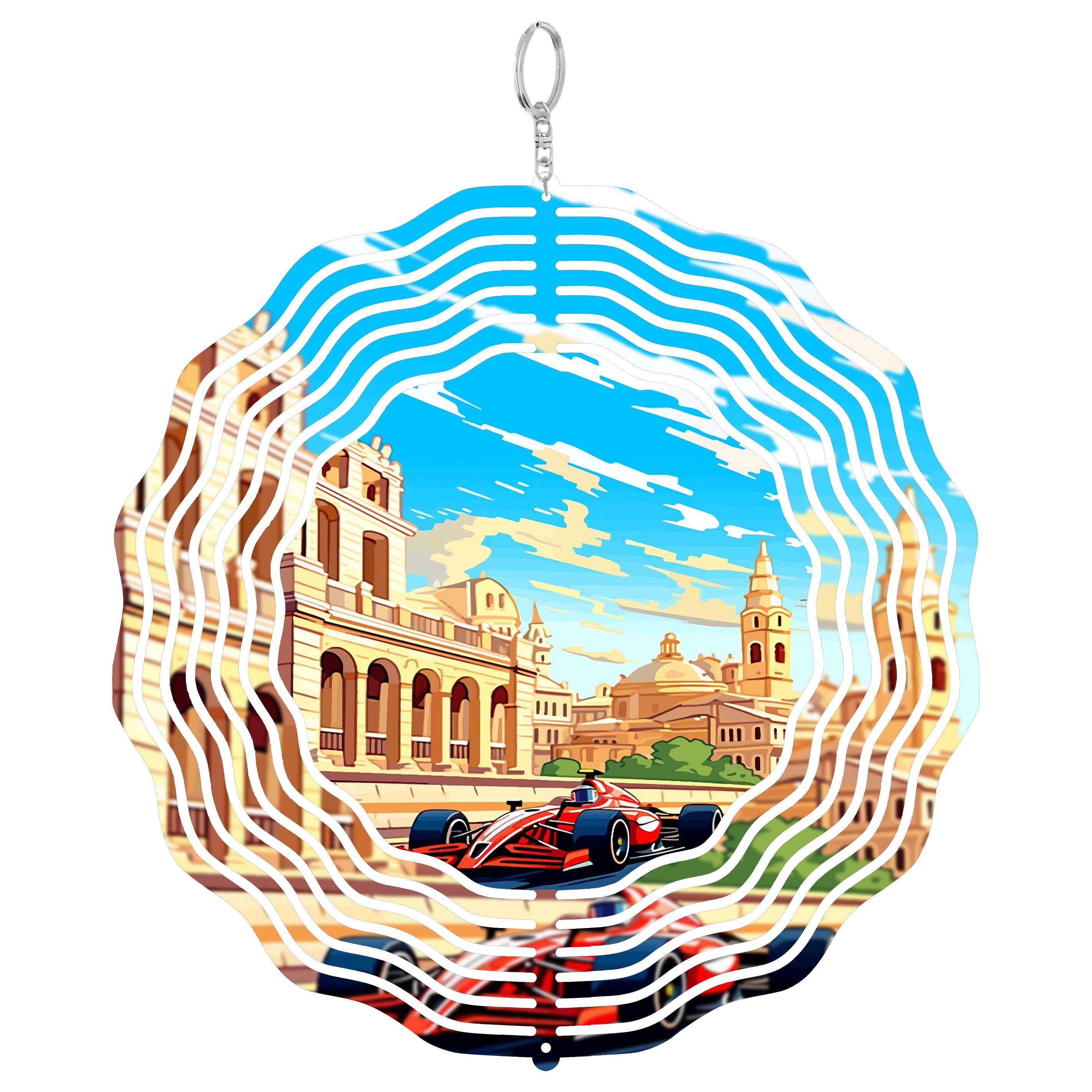 Baku Azerbaijan Racing Circuit 3D Wind Spinner Stainless Steel Yard Art ...