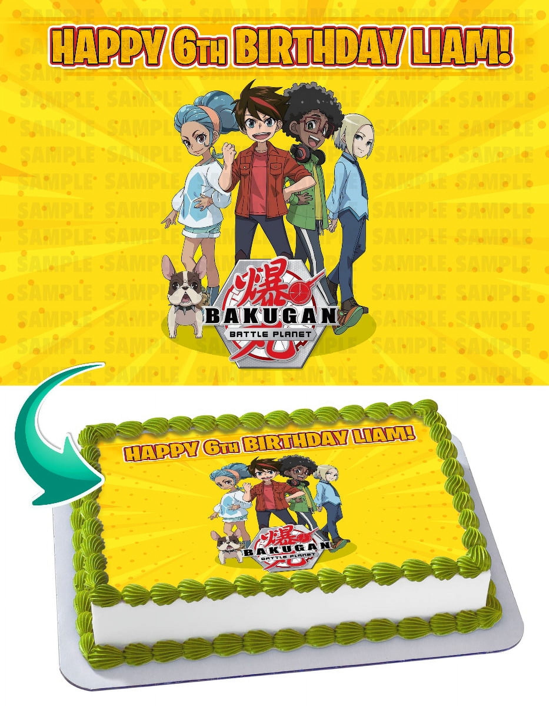 Bakugan Battle Brawlers Edible Cake Image Topper Personalized Birthday ...