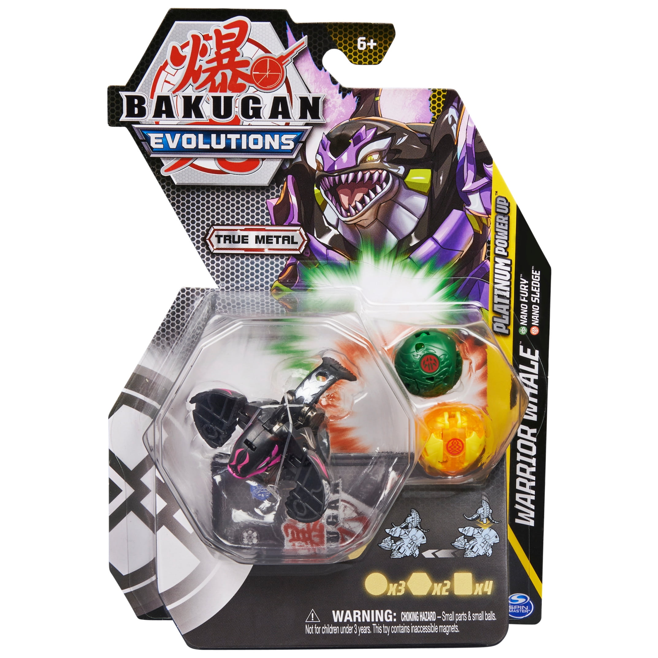Bakugan Evolutions, Warrior Whale with Nano Fury and Sledge Platinum ...