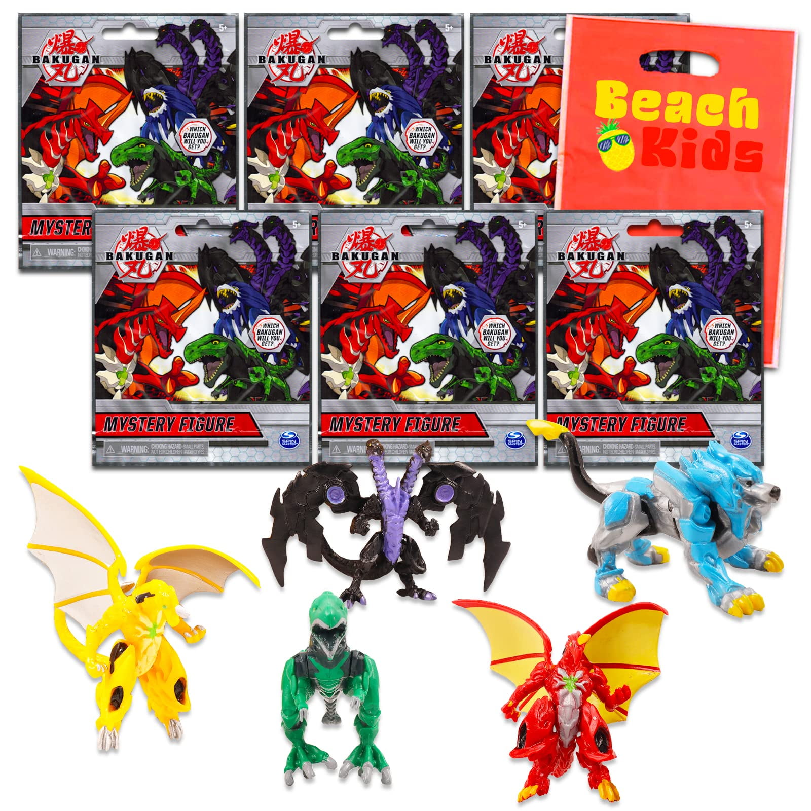 Bakugan Mystery Pack Party DHF10 Favors Bags for Kids - Bundle with 6 Bakugan Blind Bags with ...