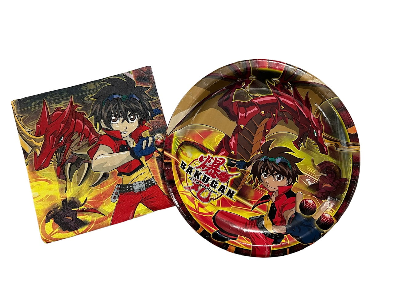 Bakugan Birthday Party Supplies Bundle - 8 Plates, 16 Napkins, Favors ...