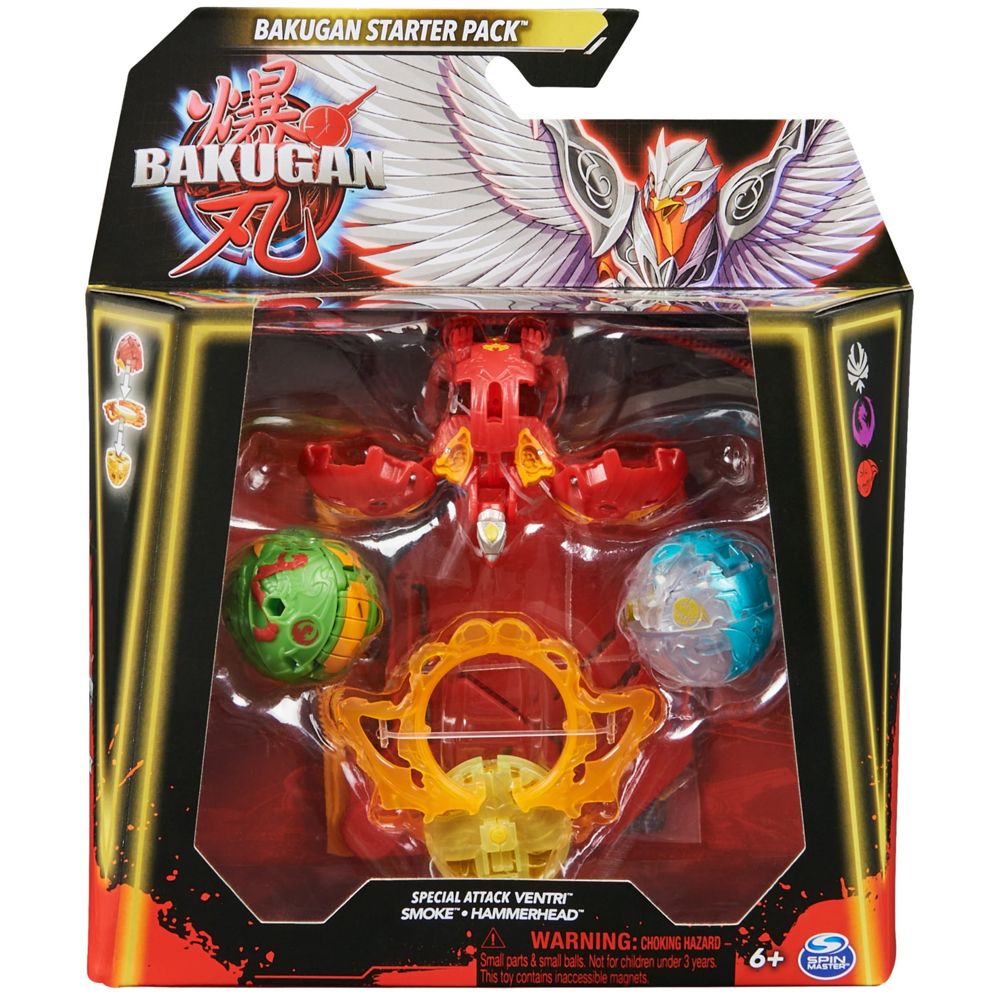 Bakugan Starter 3-Pack Spinning Action Figures, Special Attack Bruiser, Octogan and Nillious ...