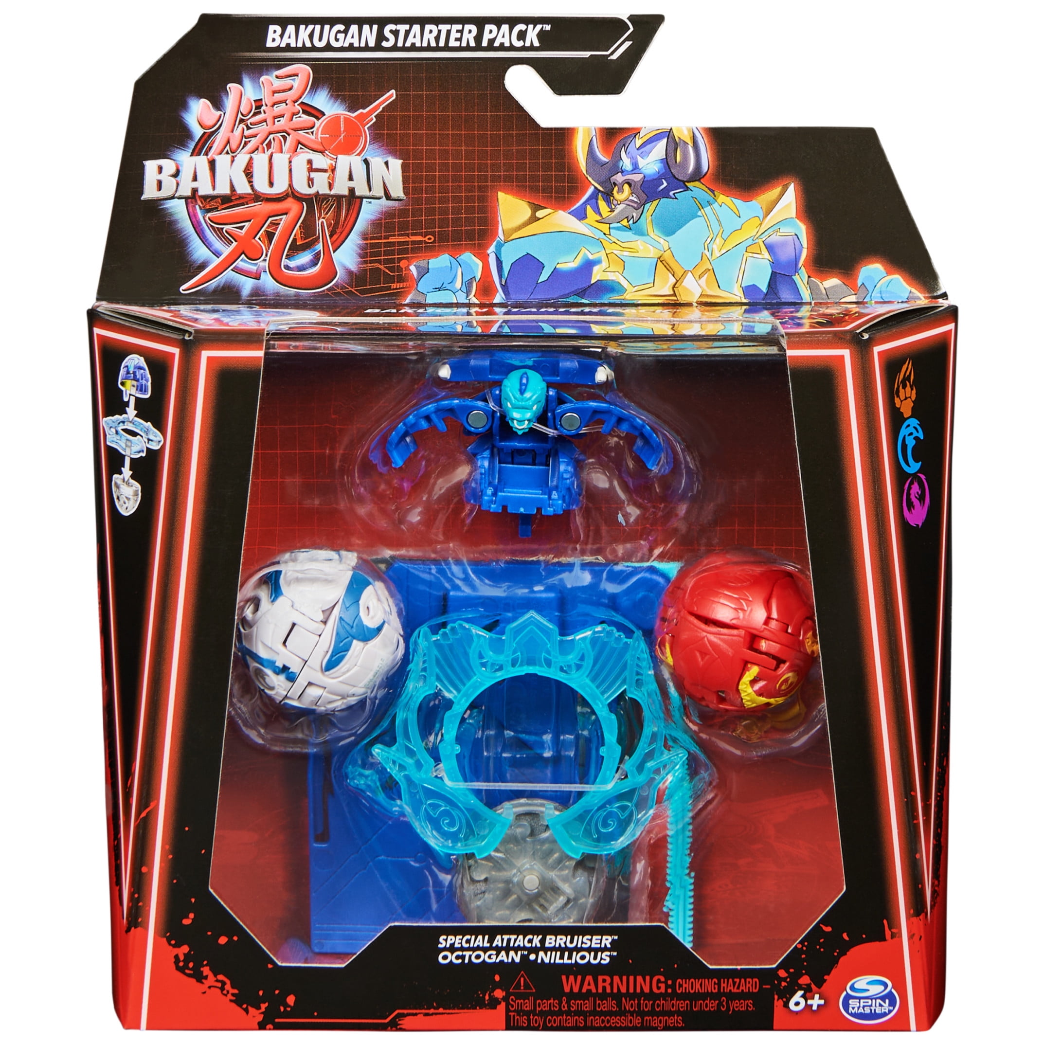 Bakugan Starter 3-Pack, Spinning Action Figures, Special Attack Bruiser ...