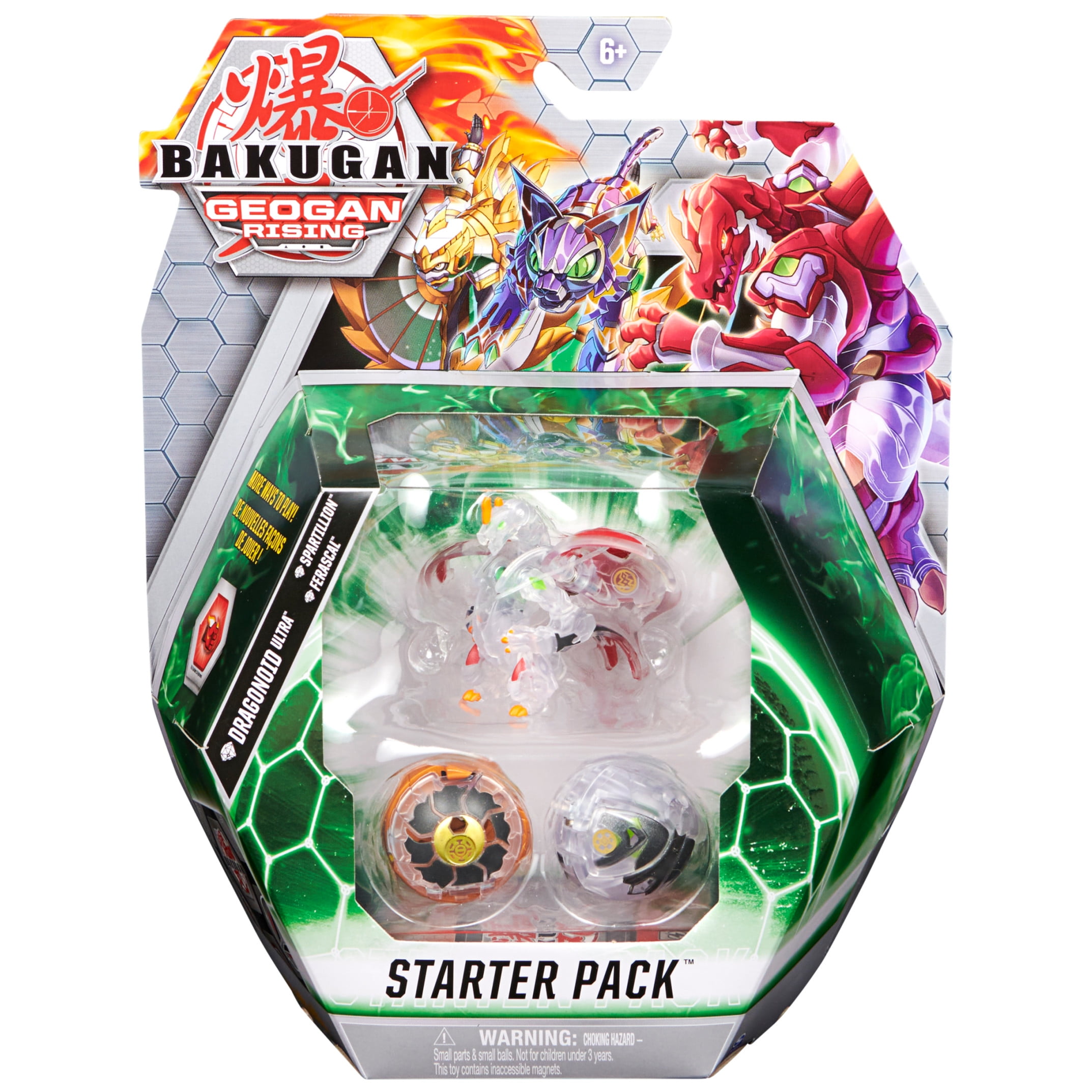 Bakugan Starter Pack 3-Pack, Diamond Dragonoid Ultra, Geogan Rising ...