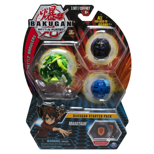 Bakugan Starter Pack 3-Pack, Maxotaur, Collectible Action Figures with ...
