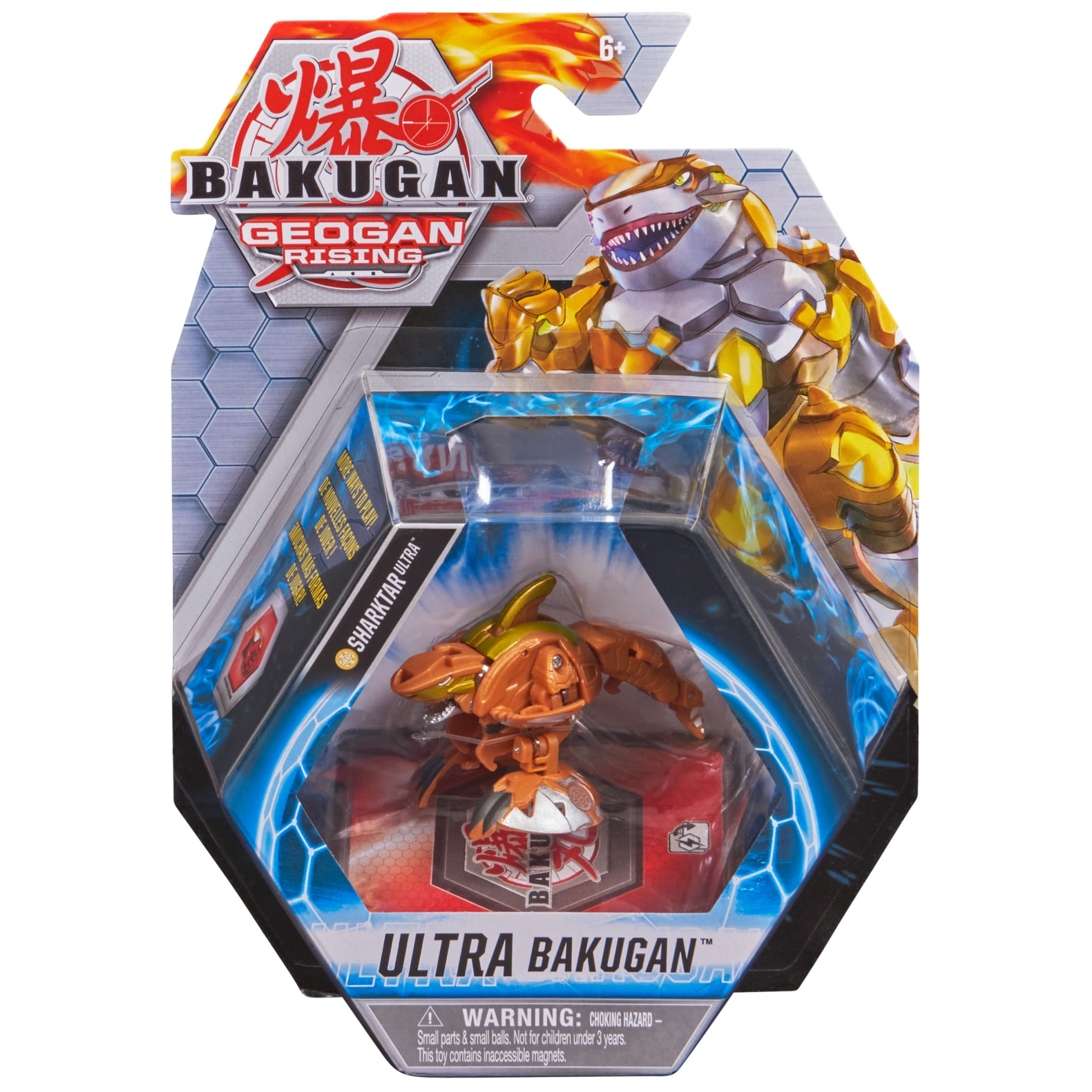 Bakugan Ultra, Sharktar, 3-inch Tall Geogan Rising Collectible Action ...