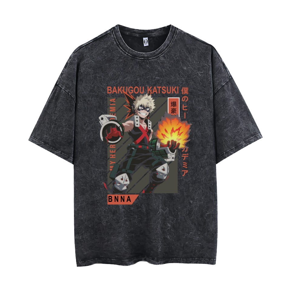 Bakugou Katsuki Short-sleeved T-shirt Retro sweatshirts for both men ...