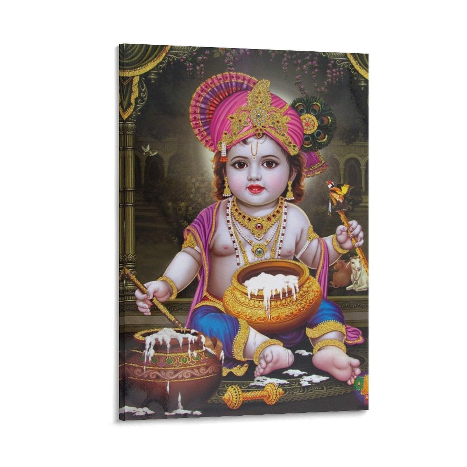 Bal Krishna Indian Children Poster Canvas Poster Wall Art Picture ...