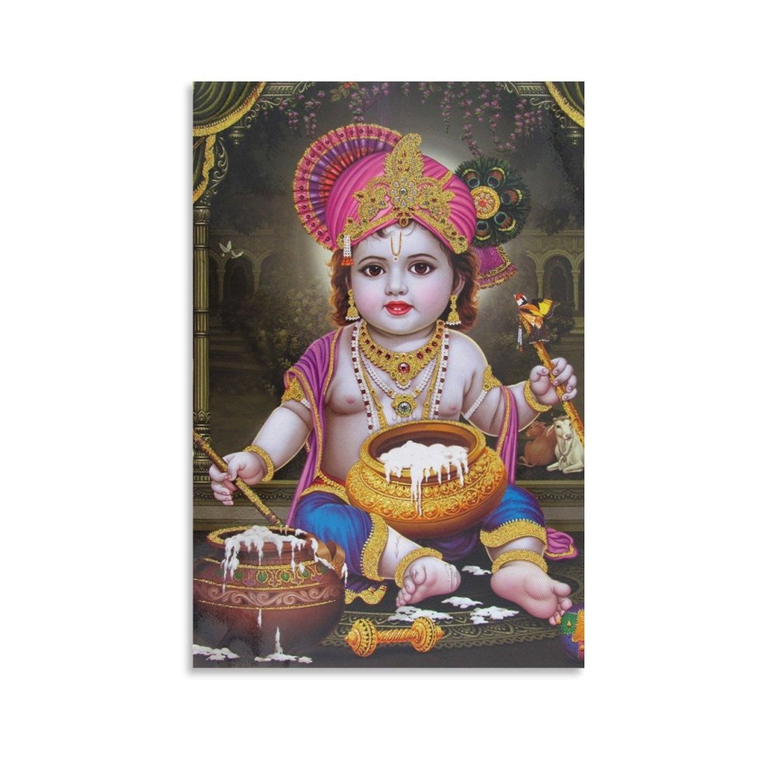 Bal Krishna Indian Children Poster Poster Decorative Painting Canvas ...