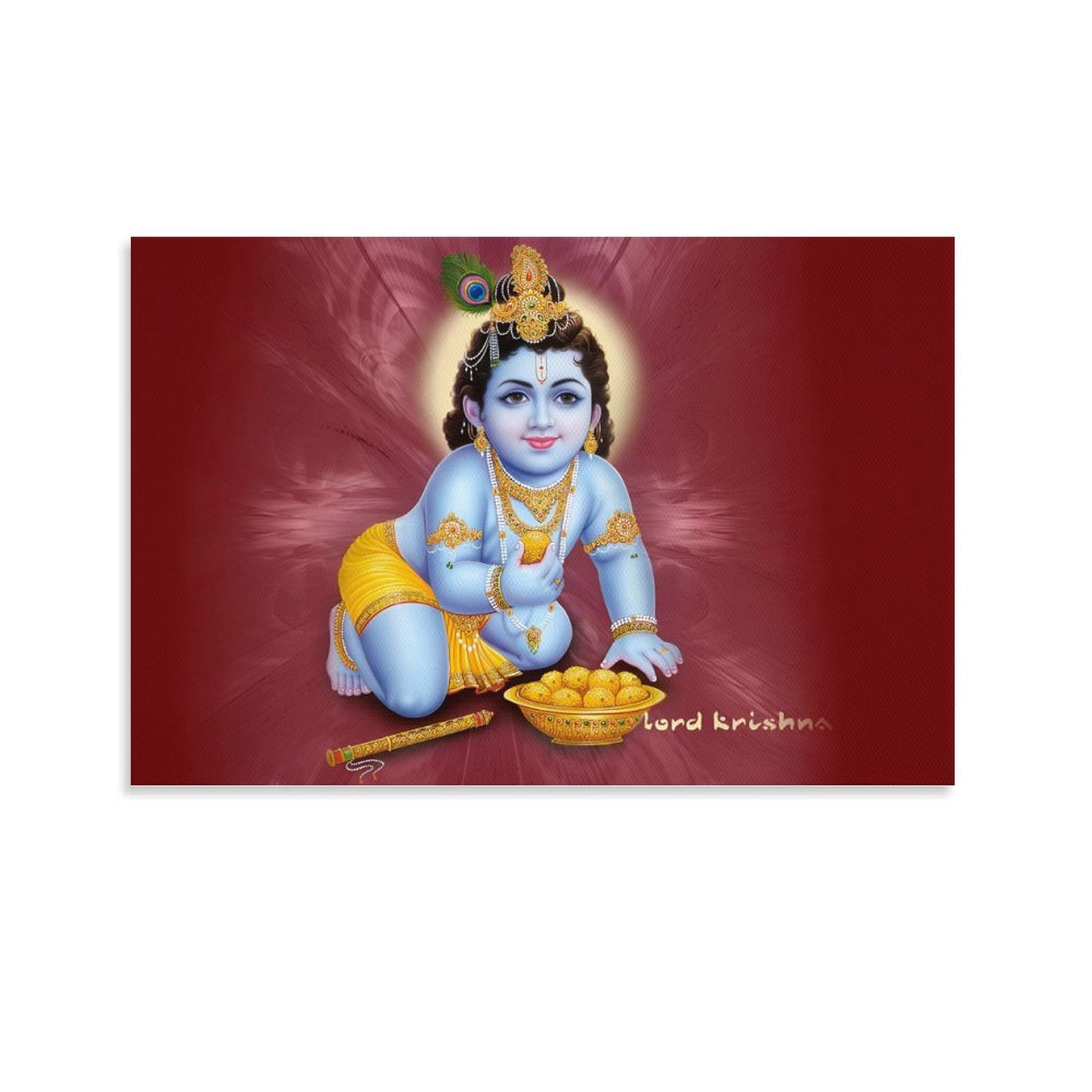 Bal Krishna Poster Hindu Deities Wall Art Picture Painting Poster ...