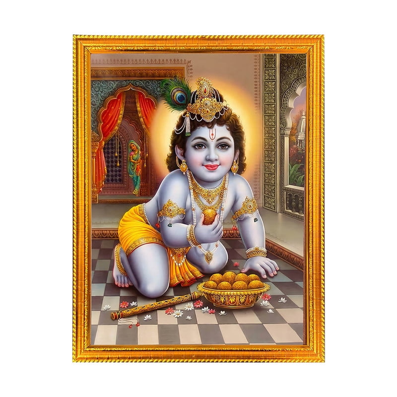 Bal Krishna-Religious God Photo Frame for Home & Pooja Room Decor ...