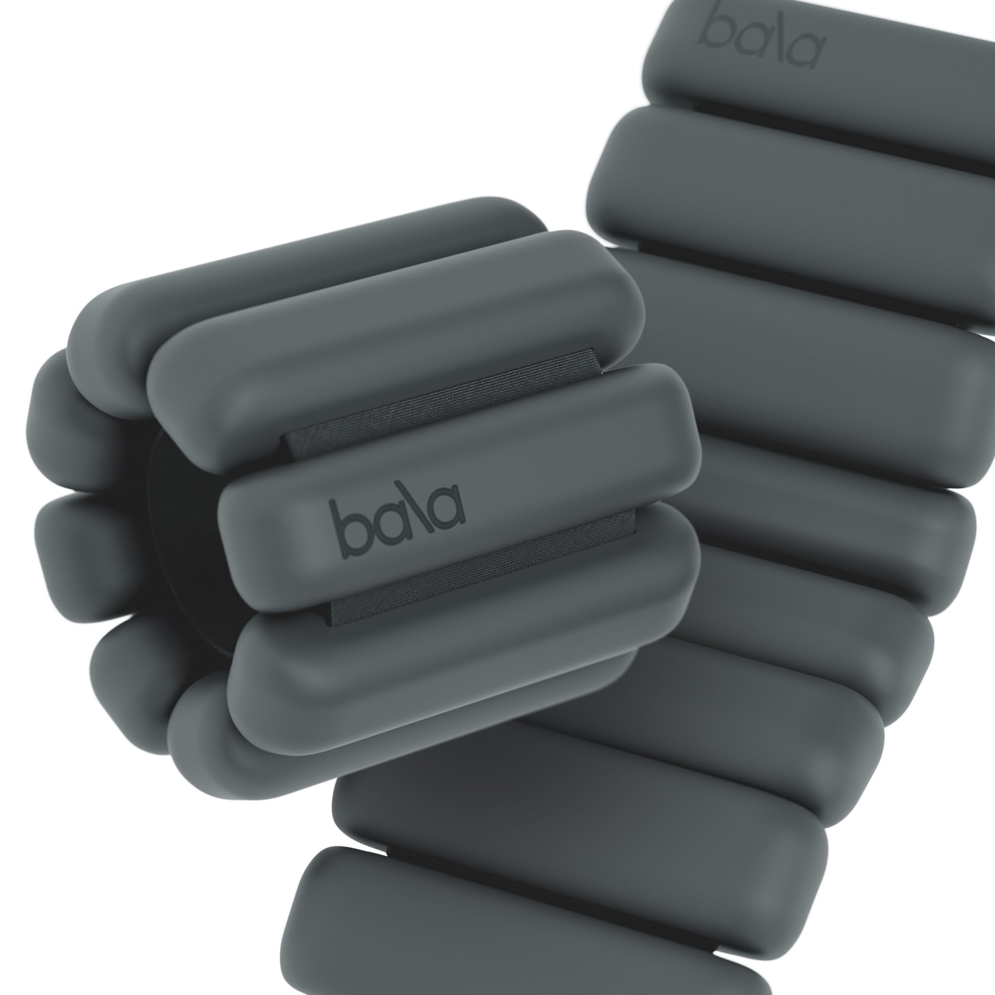 Bala Bangles Wrist & Ankle Weights for Women & Men (Charcoal) - 1 Pound Silicone Bracelet Set ...