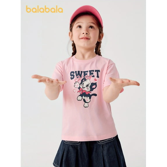 Balabala Girls' Quick-Dry Cotton T-Shirt - Cute Cartoon Frog Playing ...
