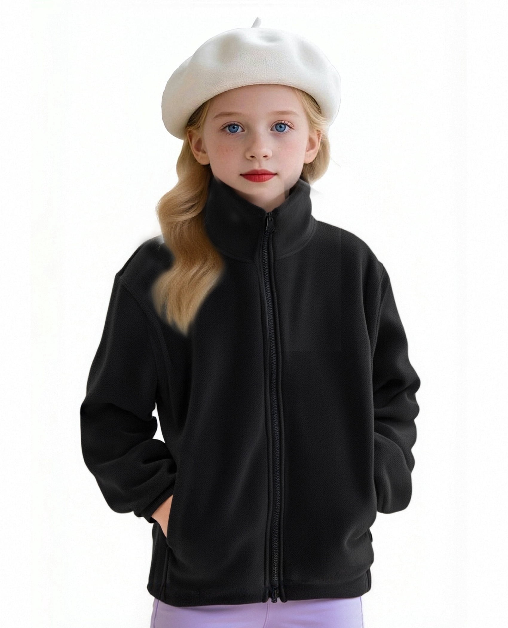 Balabala Girls Fleece Jacket Kids Long Sleeve Full Zip Casual Coat with ...