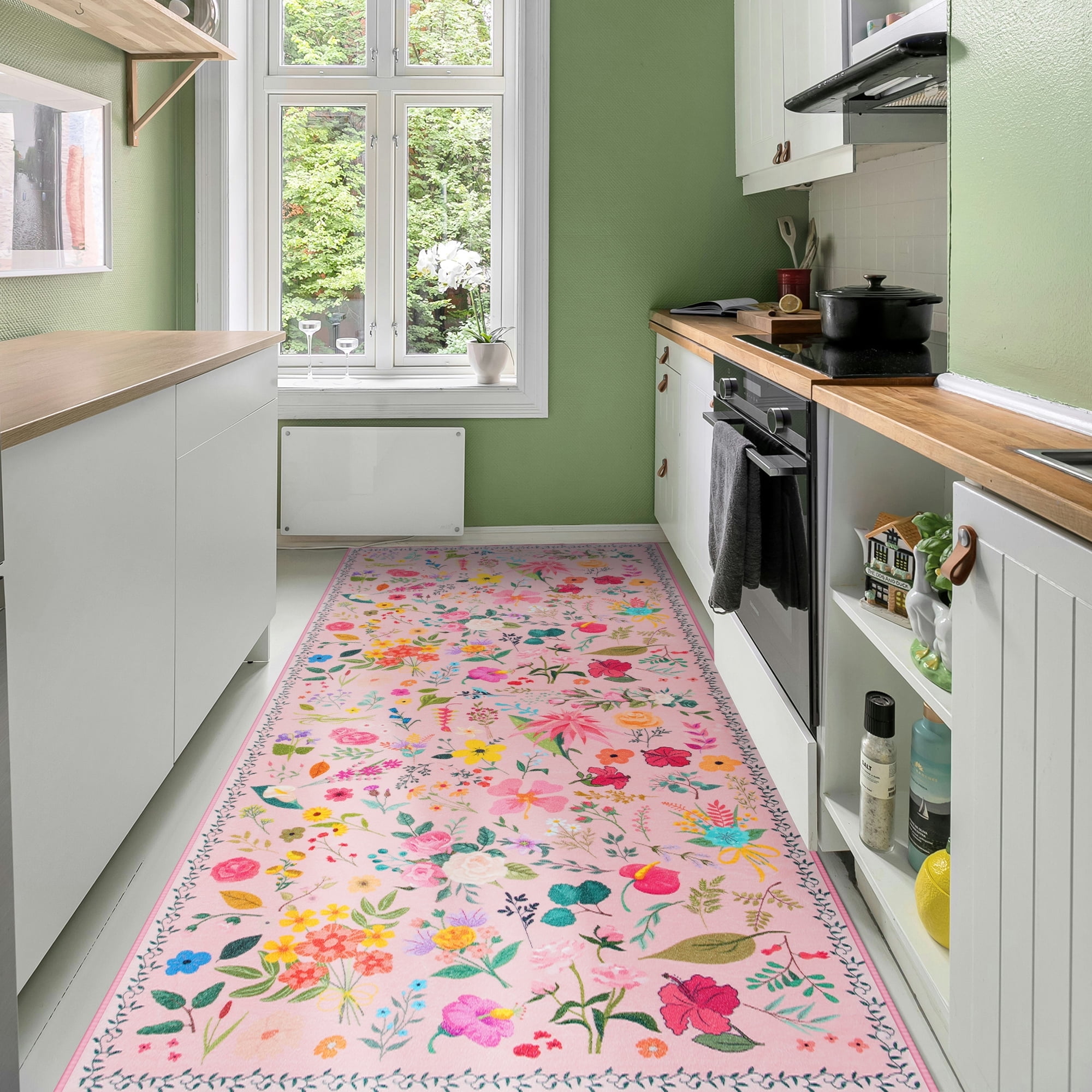 Balacho Cozy Bohemian Style Floral Design Faux Wool Area Rug, 2' x 6 ...