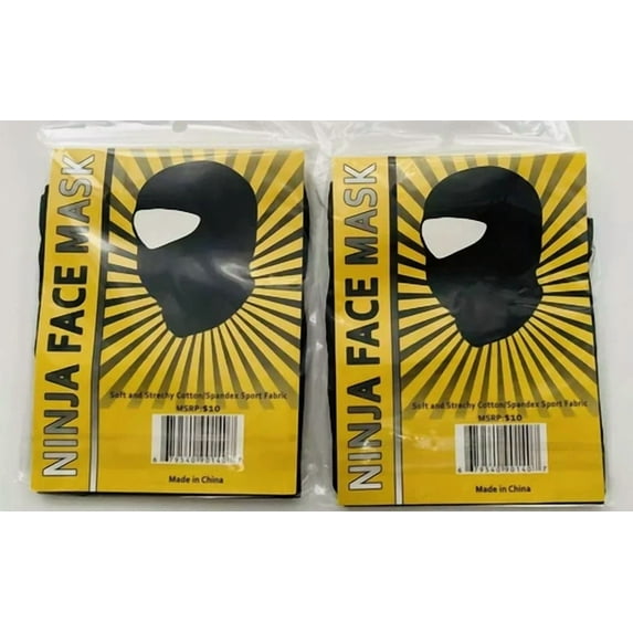 Balaclava Black Ninja Full Face Mask Sport Tactical Cosplay Hat (2 Lot ...