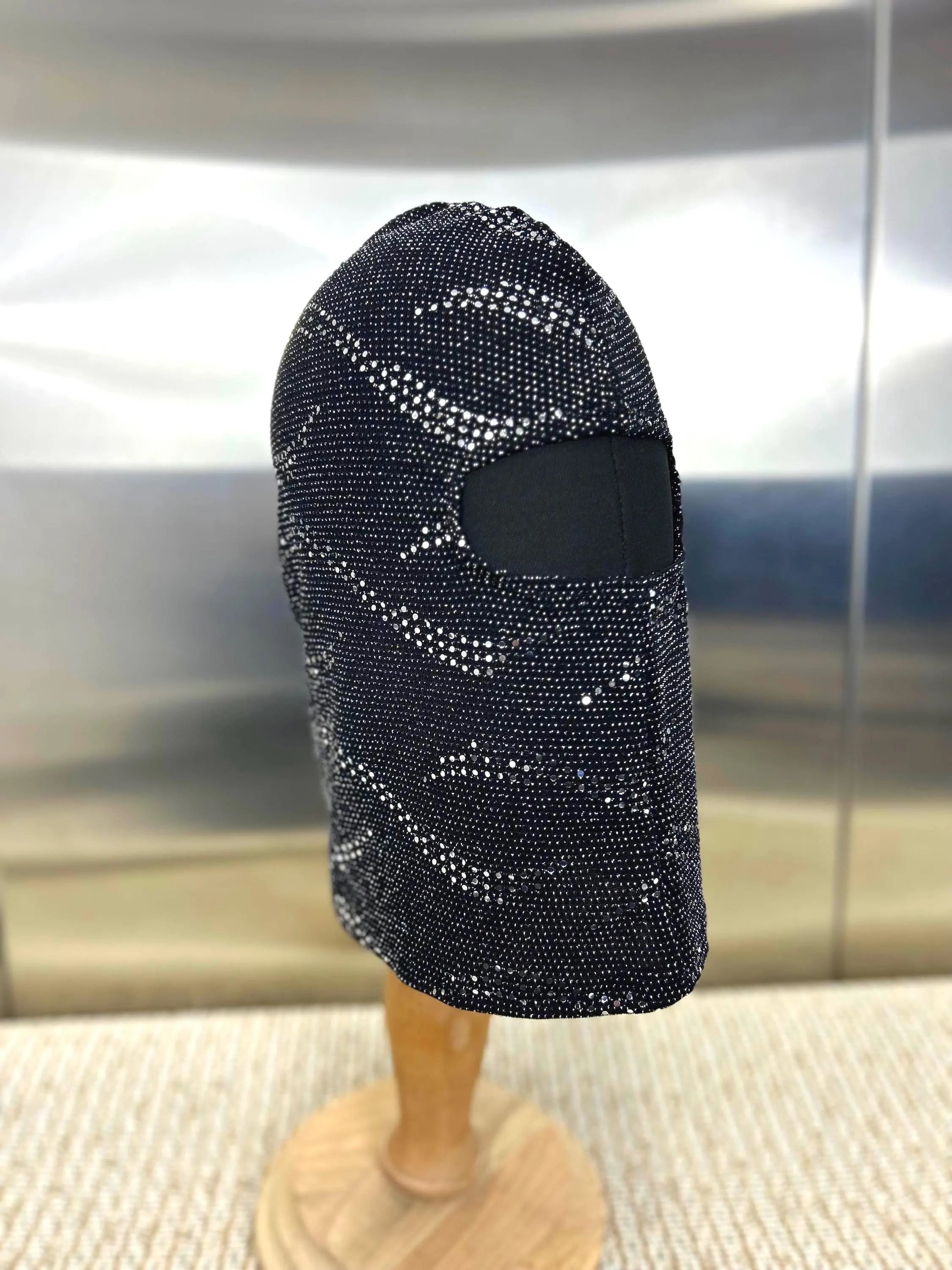 Balaclava Diamond with shiny stone designer ski mask, full faced cotton ...