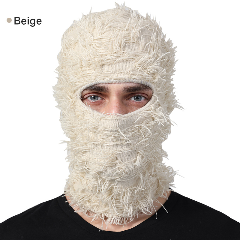 Balaclava Distressed Knitted Full Face Ski Mask Winter Windproof Neck ...