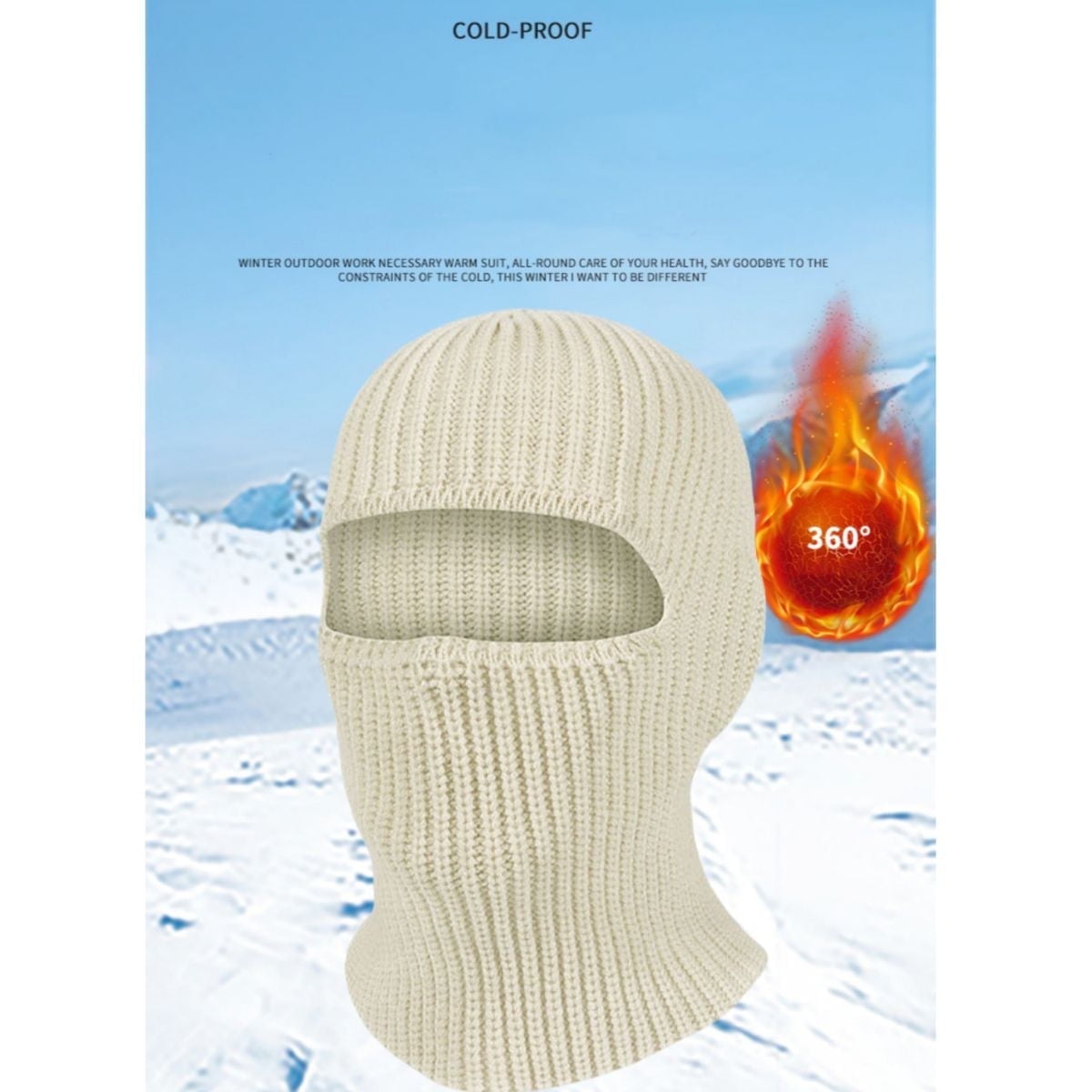 Balaclava Face Mask Beanie Hats, 2 in 1Thermal Winter Ski Mask Knitted ...
