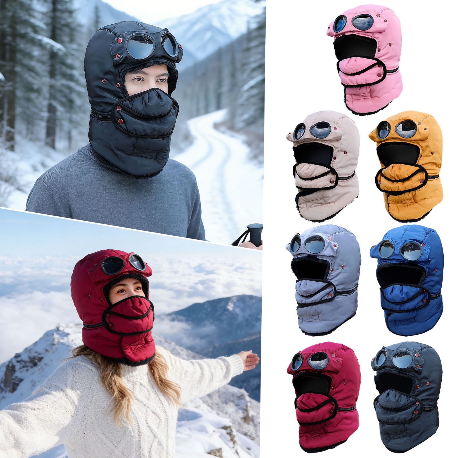 Balaclava Face Mask with Glasses Window and Windproof Design for Anti ...