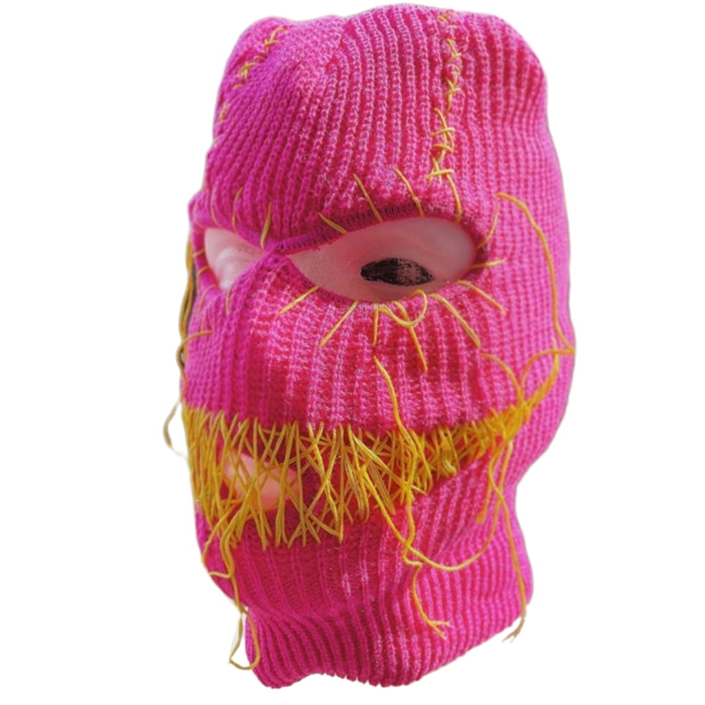 Balaclava Hat Horrid Cap Crocheted Hat for Women Men Picture Props Scary Robber Cap Party ...