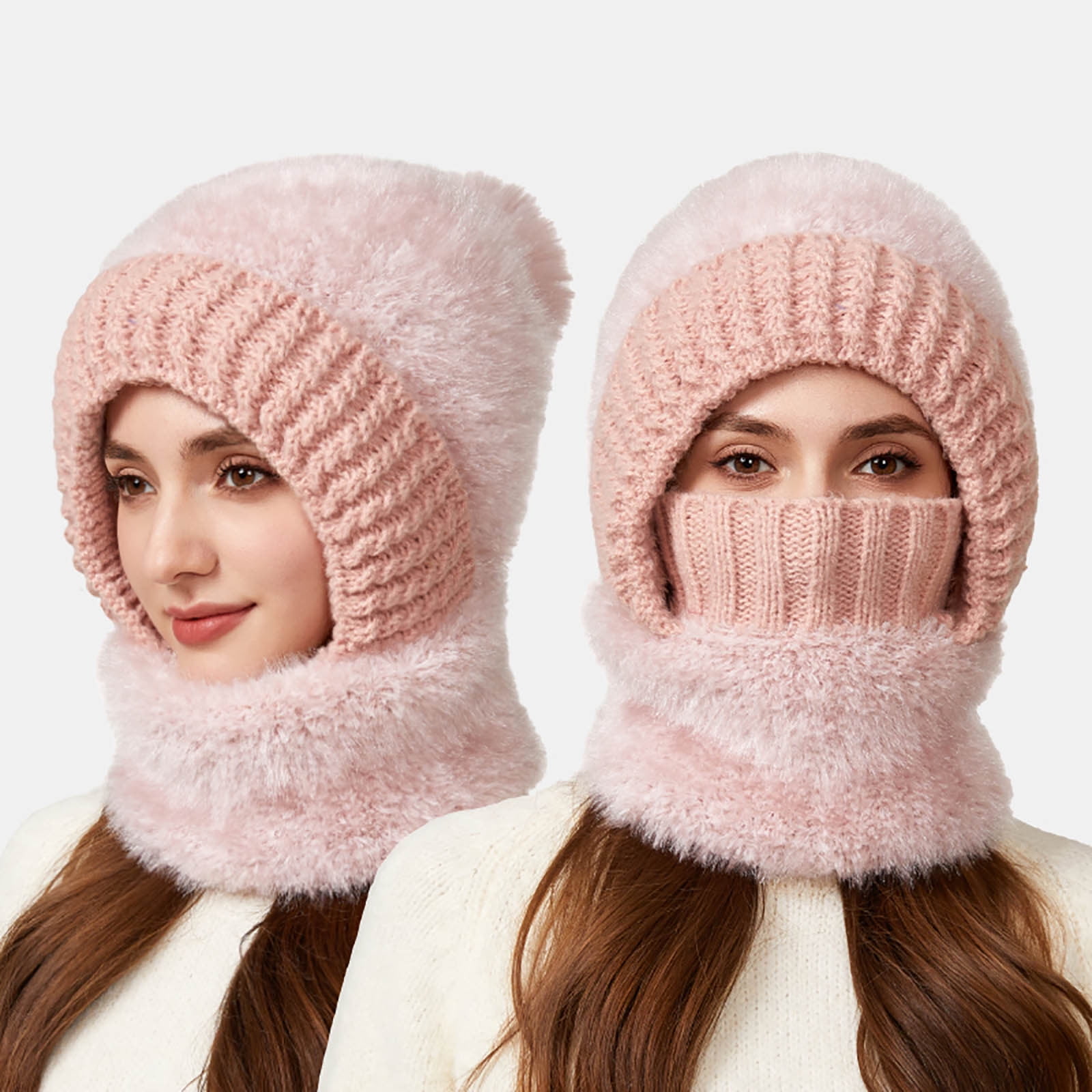 Balaclava Hat Scarf Mask, 3-in-1 Fleece Lined Winter Wear, Windproof ...