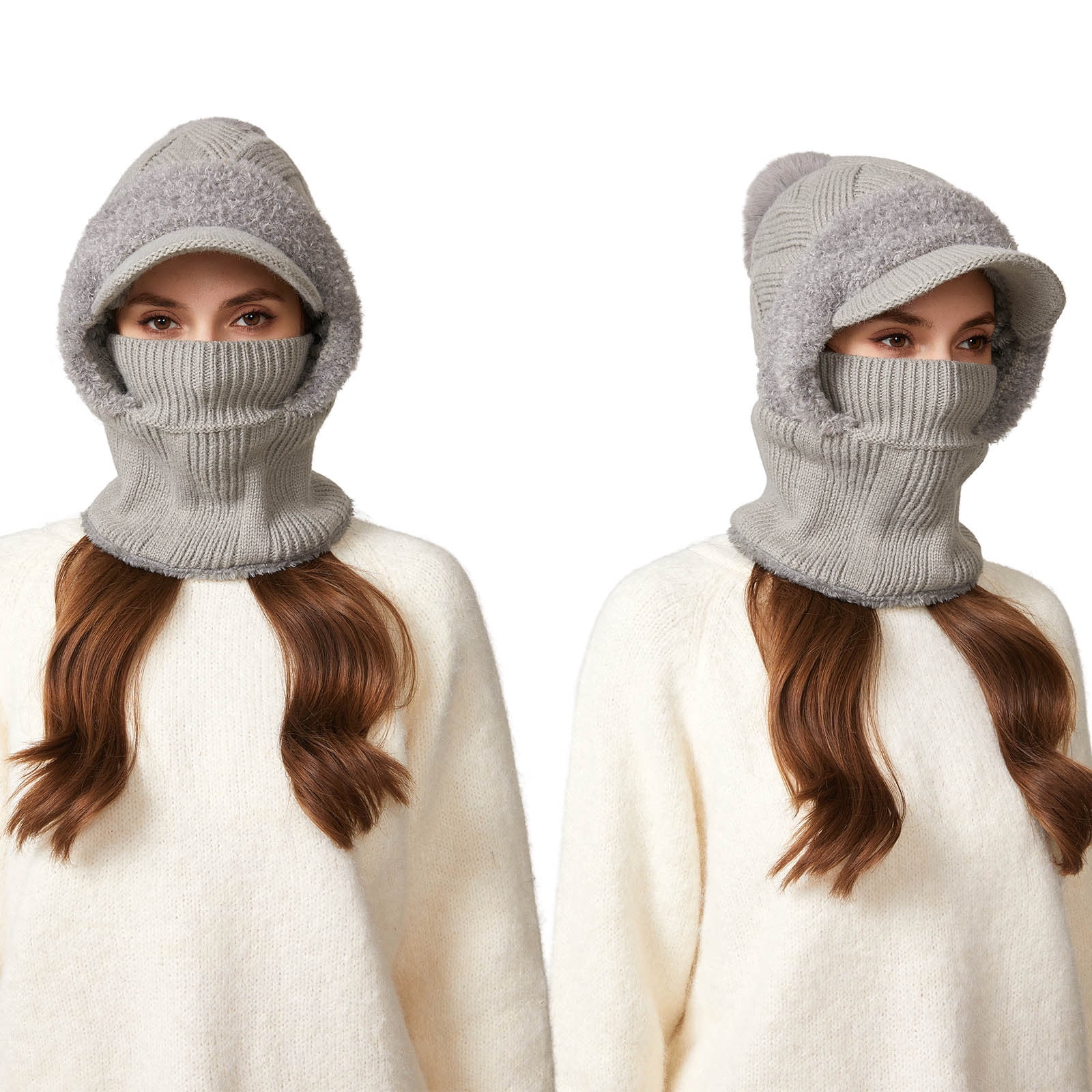 Balaclava Hat Scarf Mask, 3-in-1 Fleece Lined Winter Wear, Windproof ...