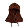Balaclava Hat for Women, Warm Ear Neck Hooded Scarf Hat with Drawstring ...