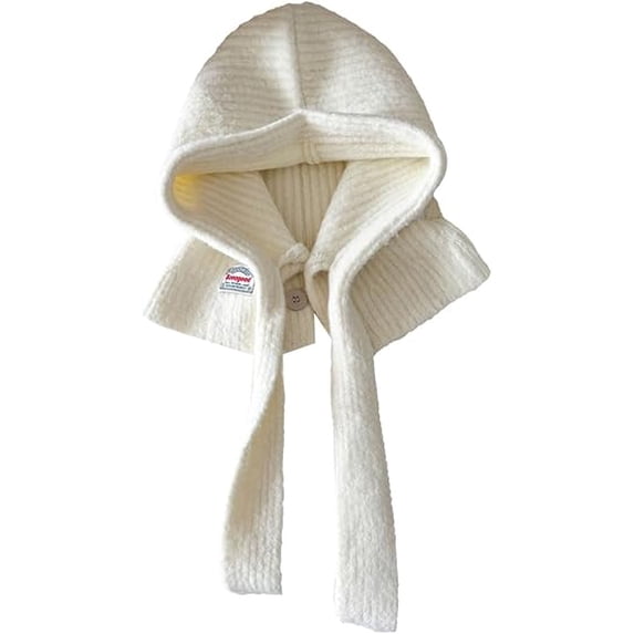 Balaclava Hood Hat Scarf for Women 2 in 9 Knitted Crochet Hooded Scarf ...