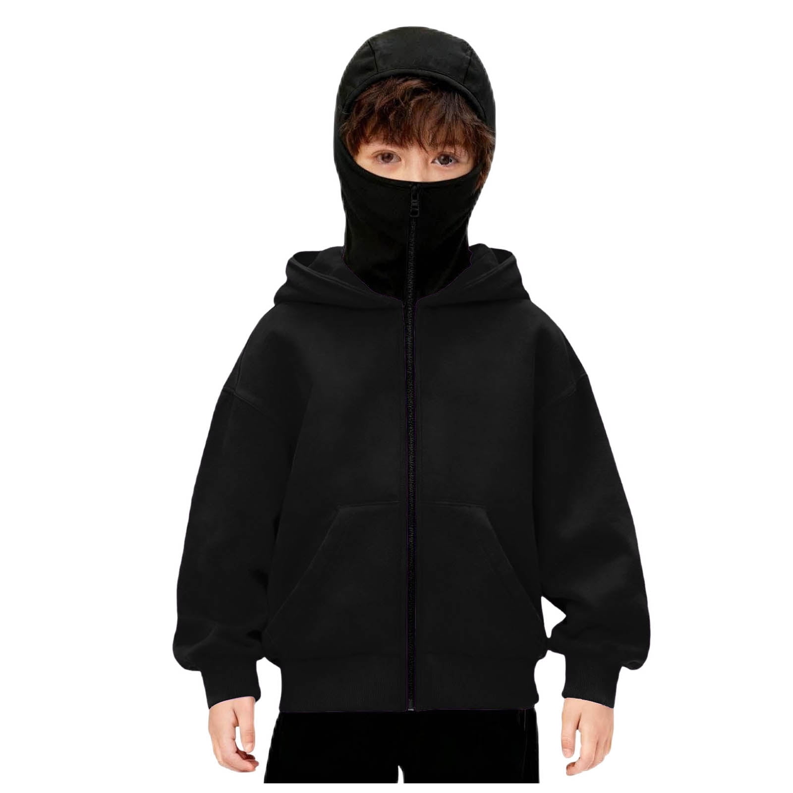 Balaclava Hoodie Hoodie With Mask Built In Winter Double Layer Hooded ...