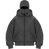 Balaclava Hoodie with Face Mask Built In, Fashion Double Hooded Ski ...