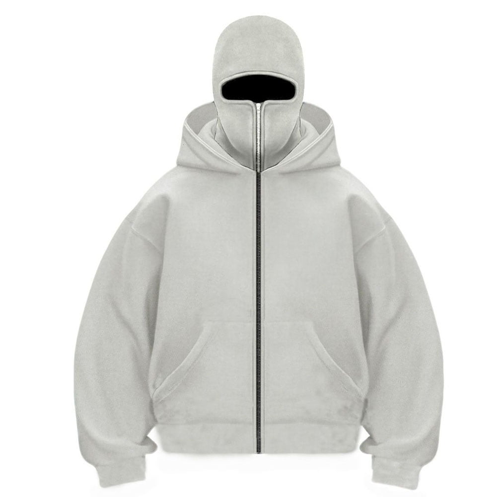 Balaclava Hoodie with Face Mask Built In, Fashion Double Hooded Ski ...