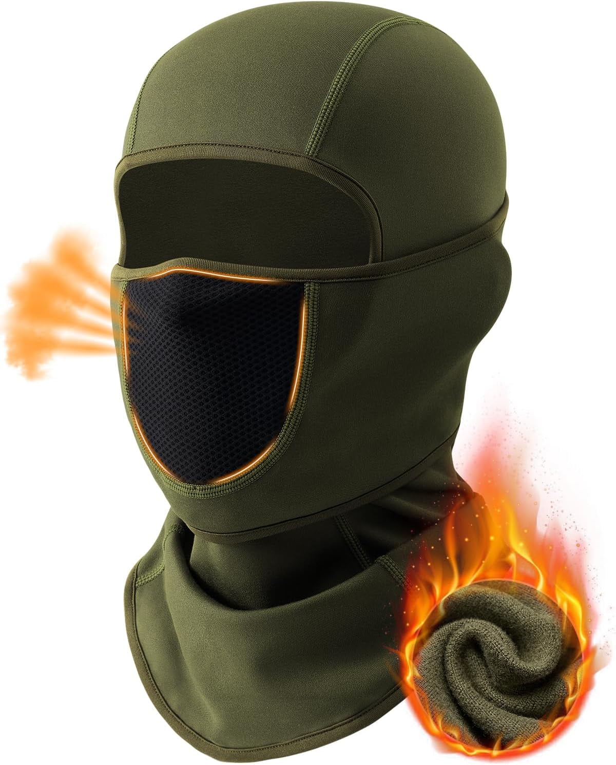 Balaclava Ski Mask with Movable Face Cover - Thermal Fleece Winter Face ...