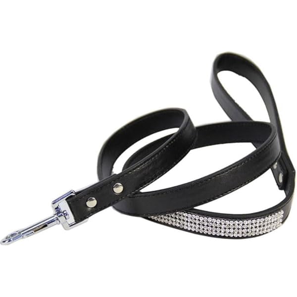 Balacoo Bling Rhinestone Dog Leash: 3.7ft Pu Leather Dogs Leash for ...