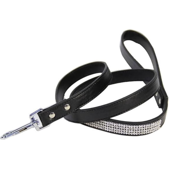 Balacoo Bling Rhinestone Dog Leash: 3.7ft Pu Leather Dogs Leash for ...