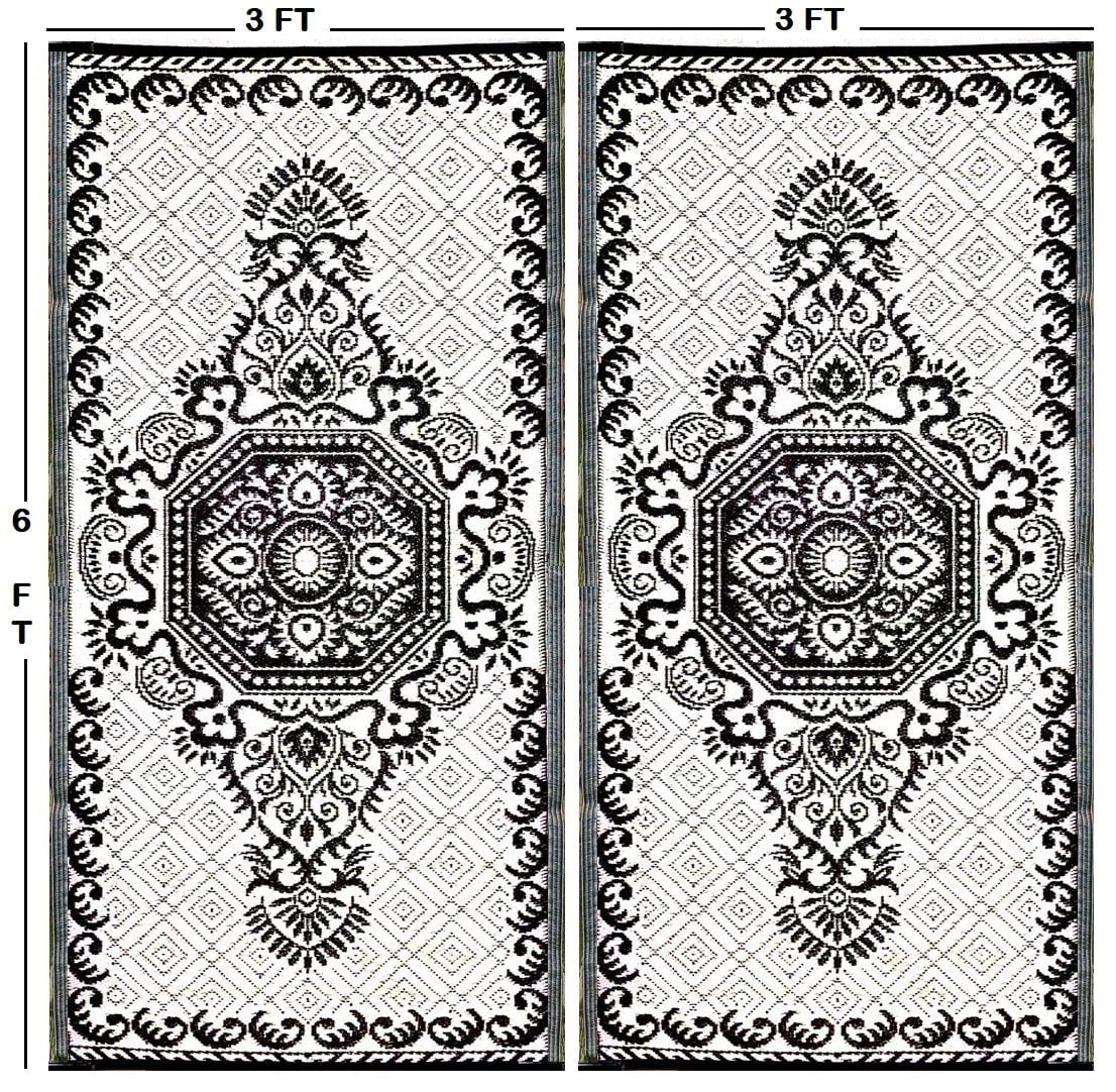 BalajeesUSA 2 PK 3'x 6' Outdoor Plastic Straw Patio Rugs clearance ...
