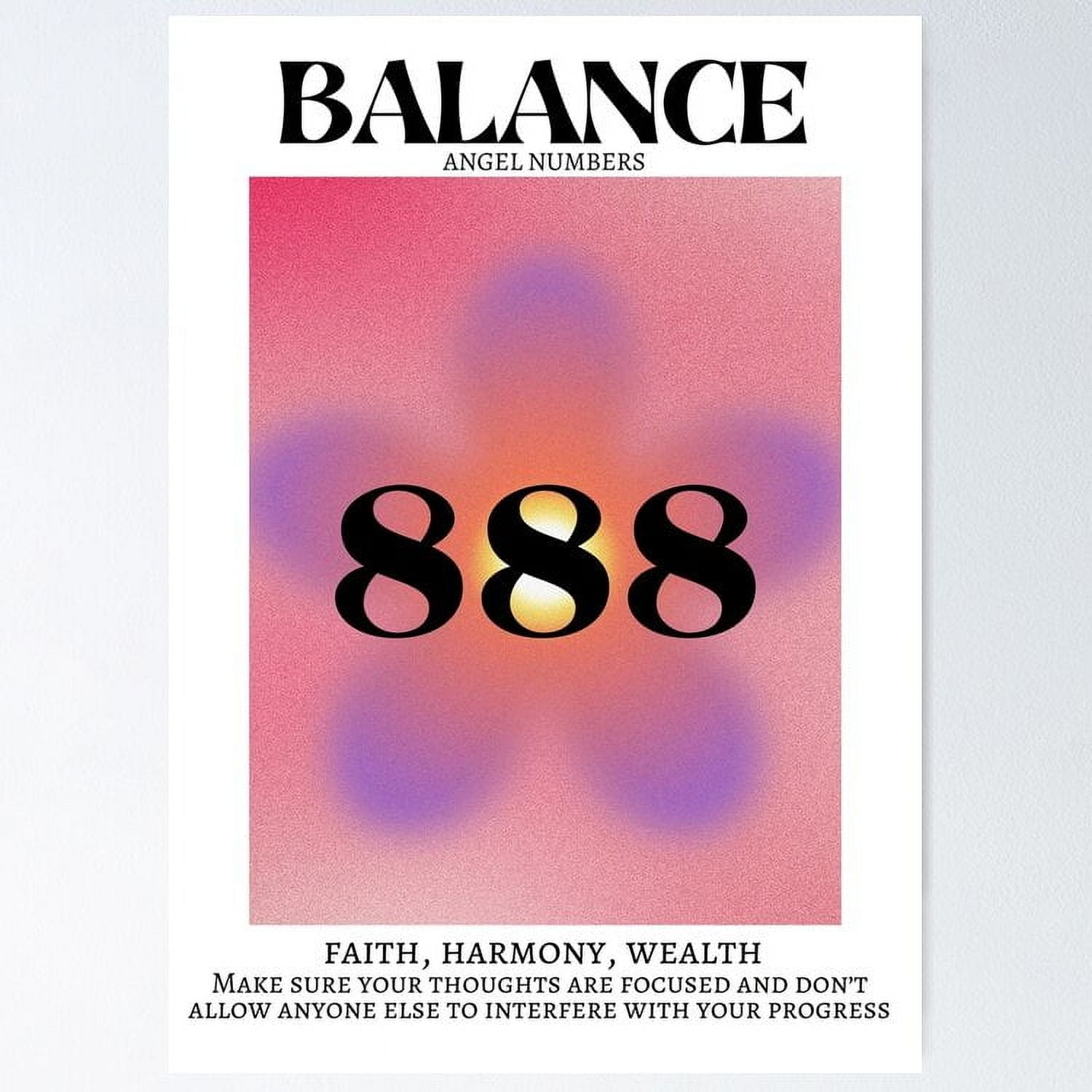 Balance - 888 Angel Number - Aura Gradient Design UNFRAMED Poster ...