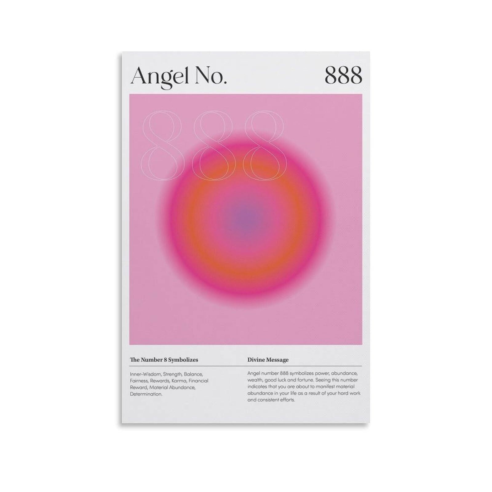 Balance 888 Angel Number Wall Art - Gradient Poster, Minimal Art ...