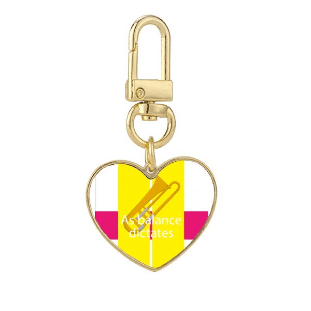 Balance Art Musical Instruments Gold Heart Keychain Metal Keyring ...