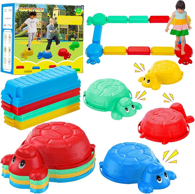 Balance Beams Stepping Stones For Kids - 12 Piece Turtle Jumping ...