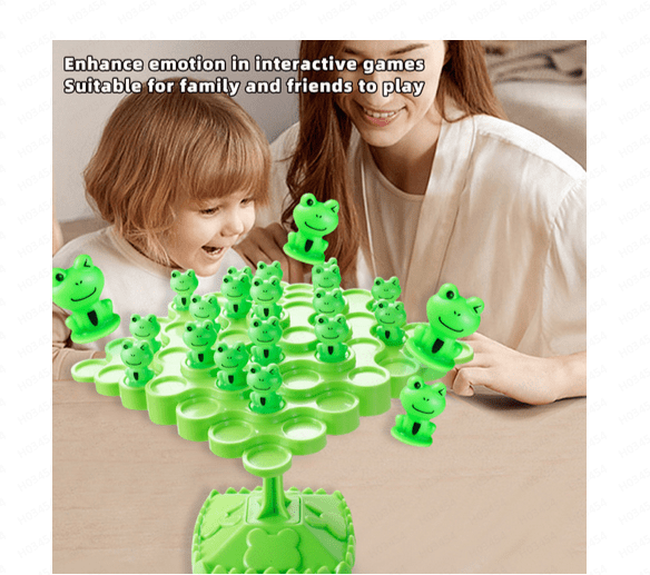 Balance Board Game - Balance Tree Frog Stacking Game, Montessori Frog ...