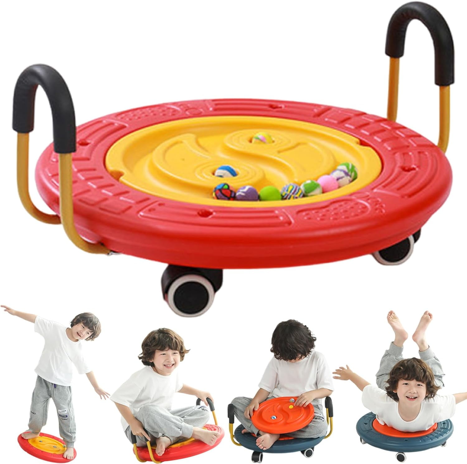 Balance Board for Kids, 4-in-1 Scooter Board with Handles, Plastic ...