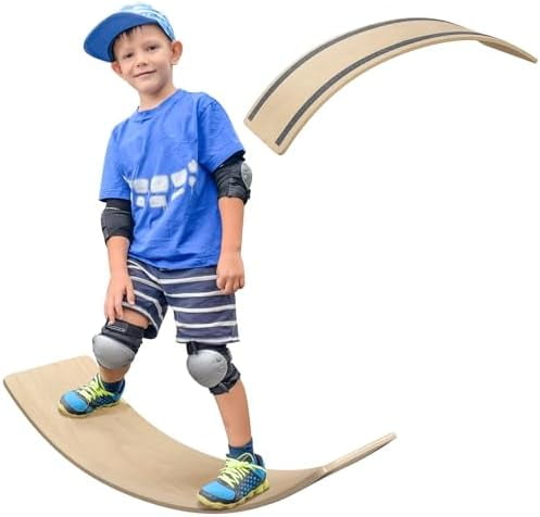 Balance Board Kids, Wooden Wobble Board for Children, 35 Inch Toddler ...