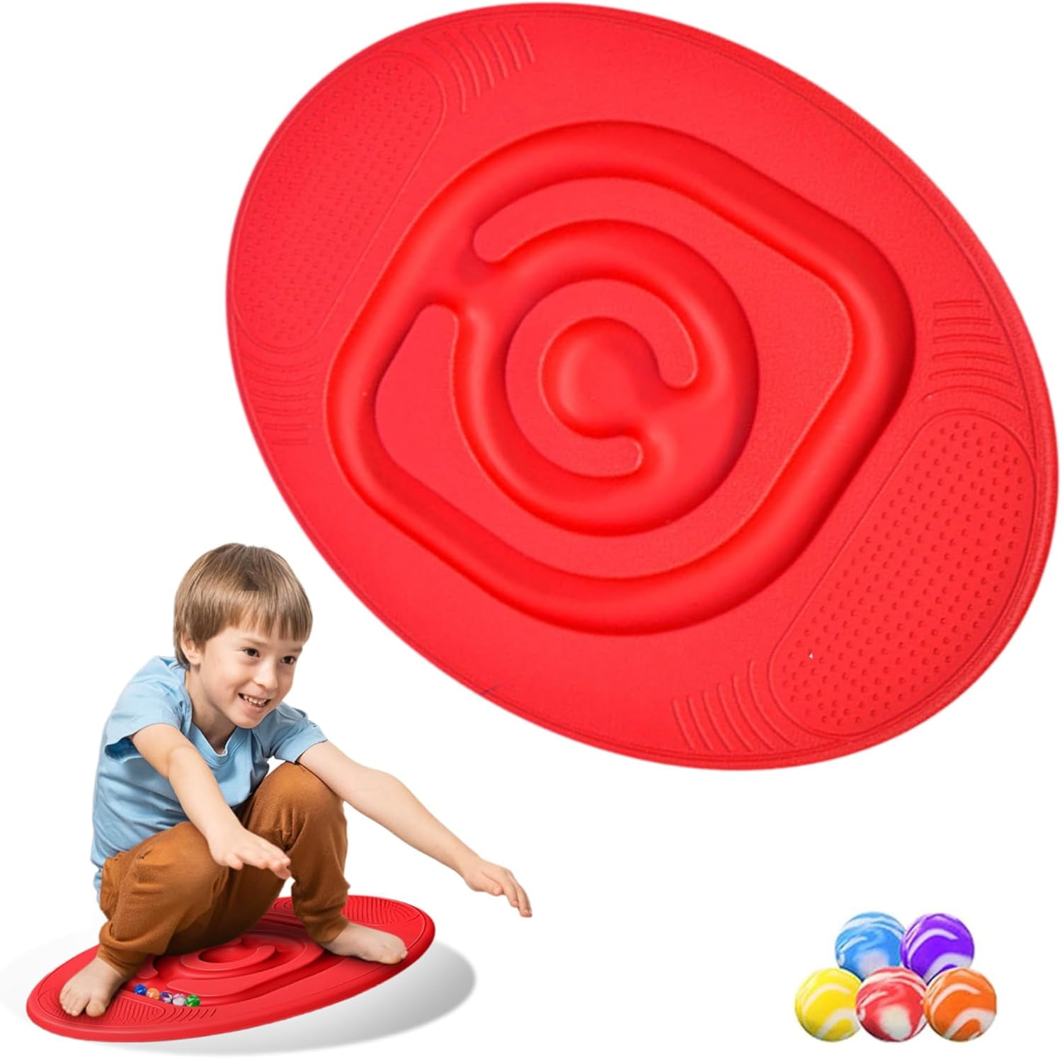 Balance Board Rocker Maze Board with 5 Balls, Children Snail Balance ...