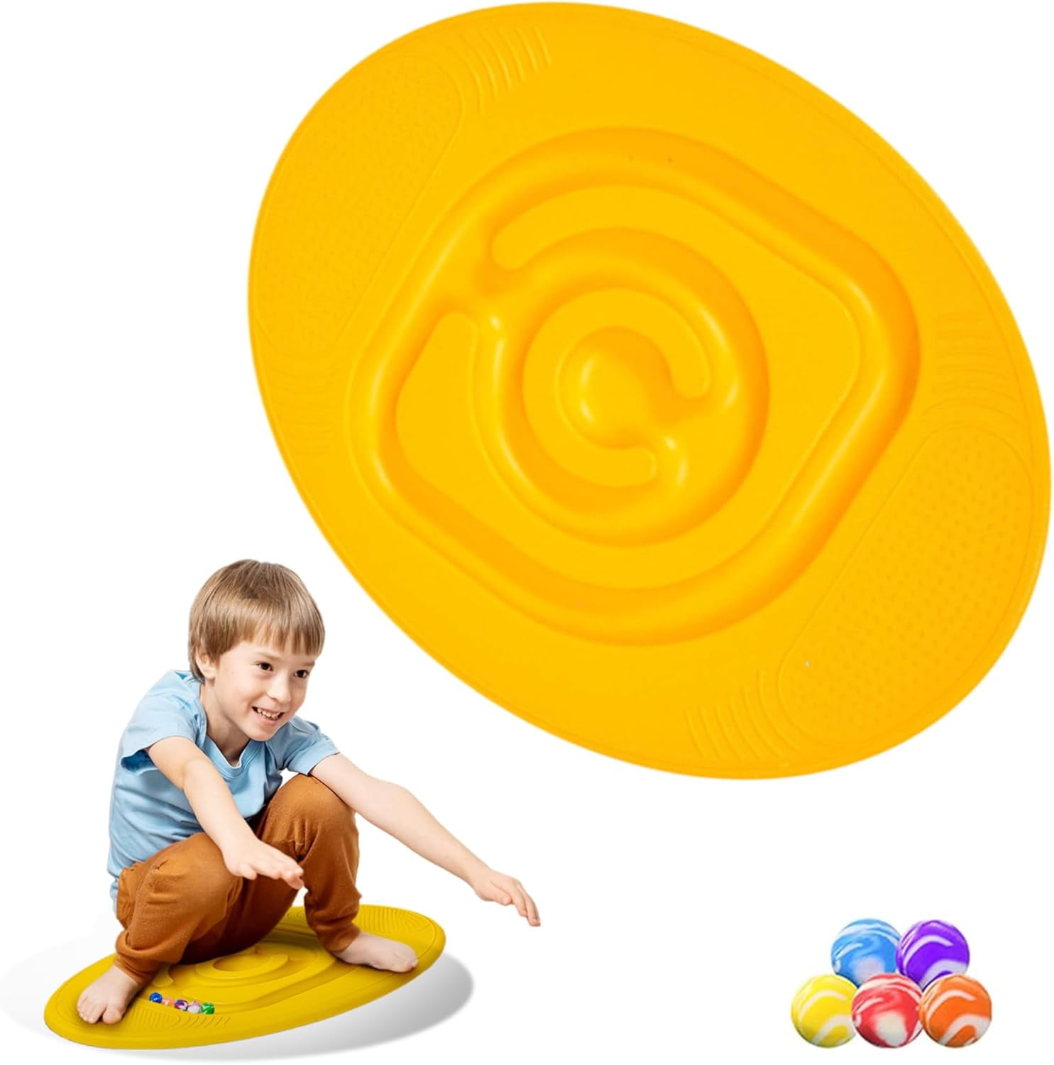 Balance Board Rocker Maze Board with 5 Balls, Children Snail Balance ...